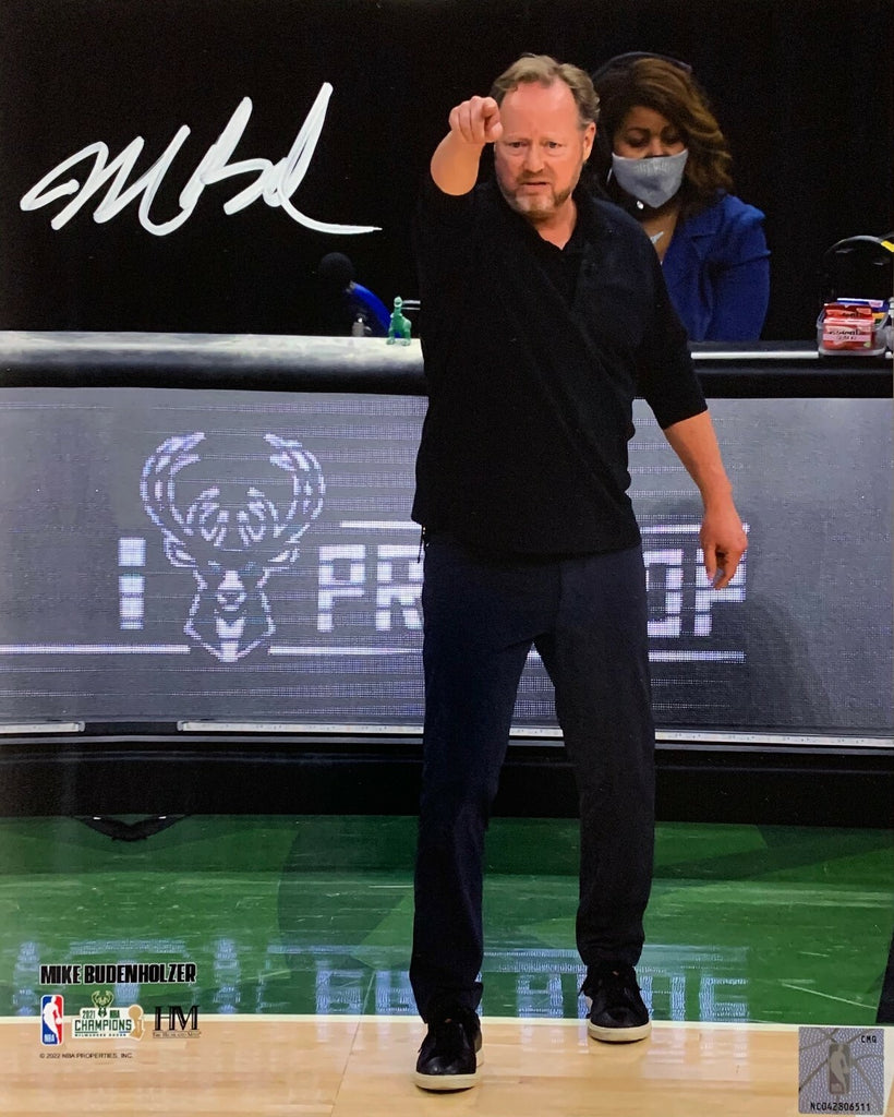 Milw Bucks NBA Champ Coach MIKE BUDENHOLZER Signed 8x10 Photo #1 AUTO – Super Sports Center