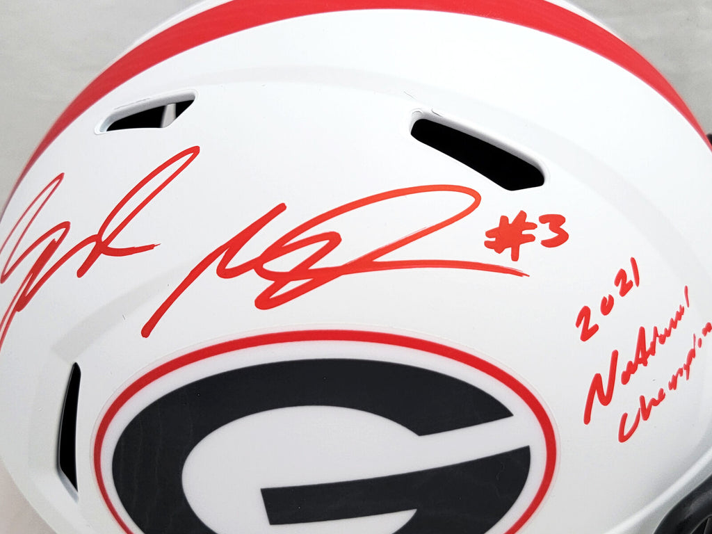 ZAMIR WHITE AUTOGRAPHED GEORGIA LUNAR ECLIPSE FULL SIZE HELMET BECKETT – Super Sports Center