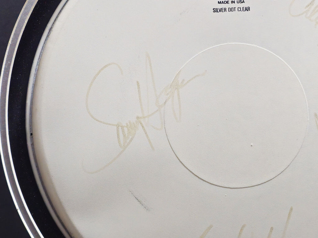 Van Halen Autographed Framed Drumhead 4 Sigs Eddie & Sammy Beckett AB7 – Super Sports Center