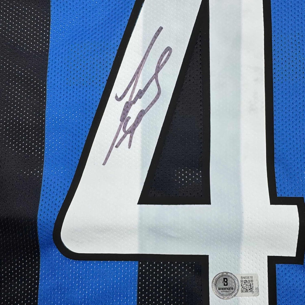 Framed Autographed/Signed Javier Zanetti 35x39 Inter Milan Jersey Beck – Super Sports Center
