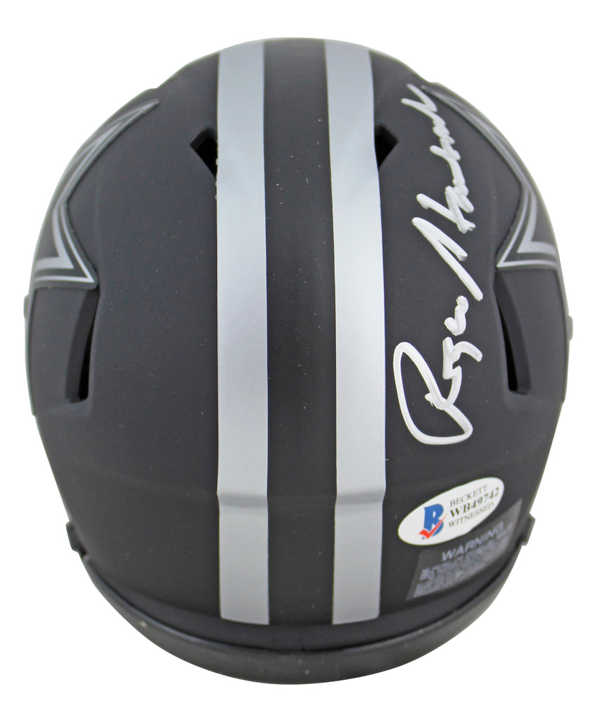 Cowboys Roger Staubach Authentic Signed Eclipse Speed Mini Helmet BAS ...