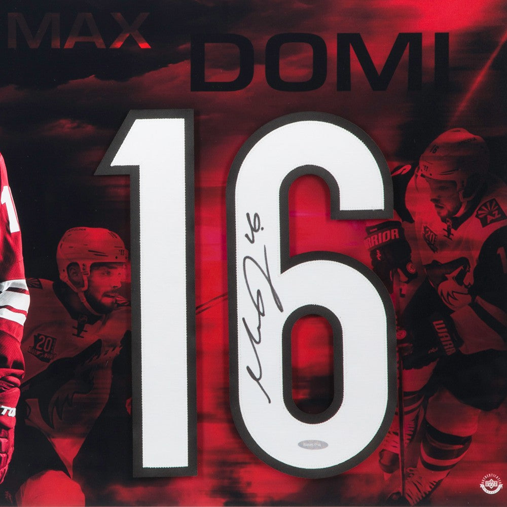 Max Domi Autographed White Jersey Number "Spotlight" 28 x 18 – Super ...