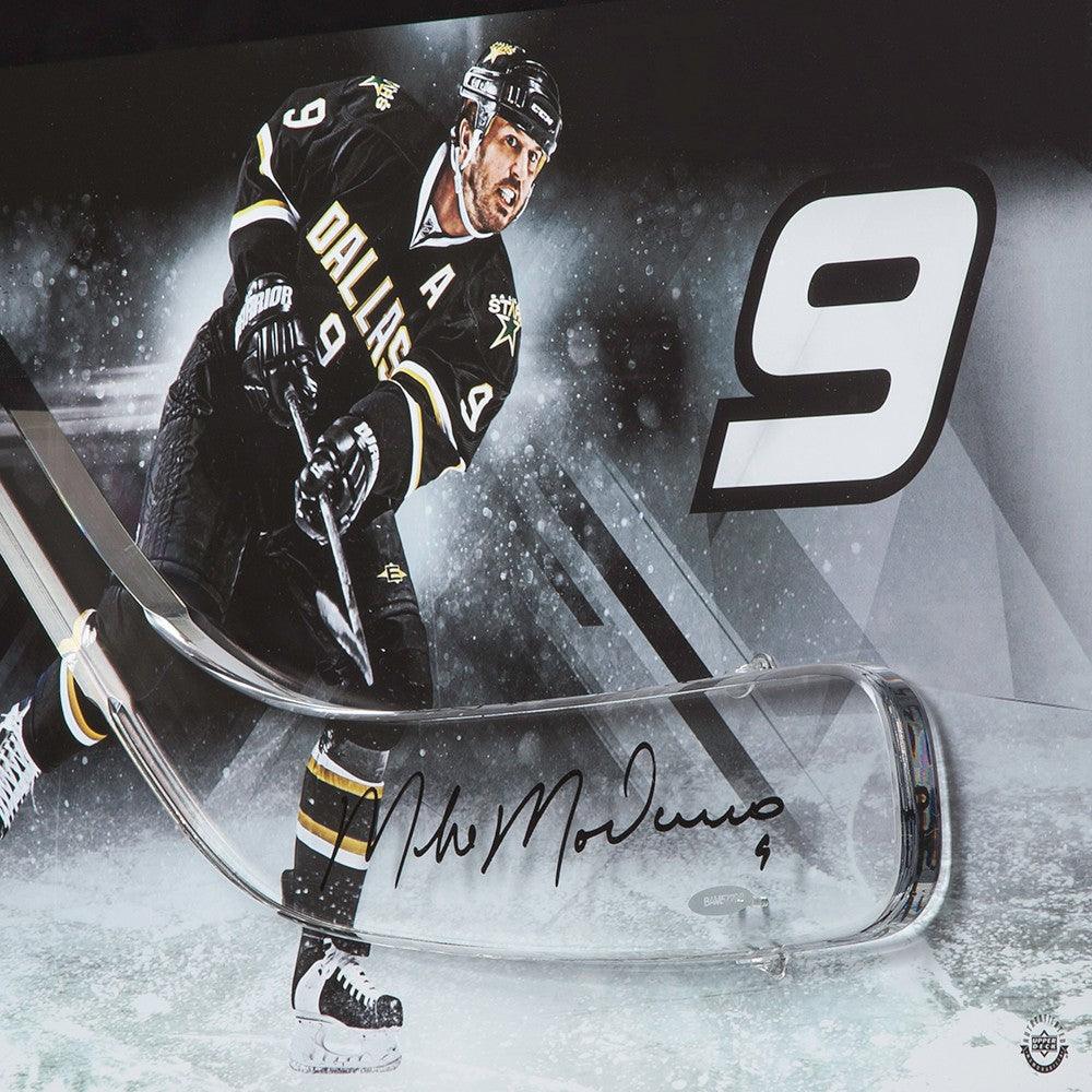 Mike Modano Autographed Stick Blade with Dallas Stars Picture - Framed ...