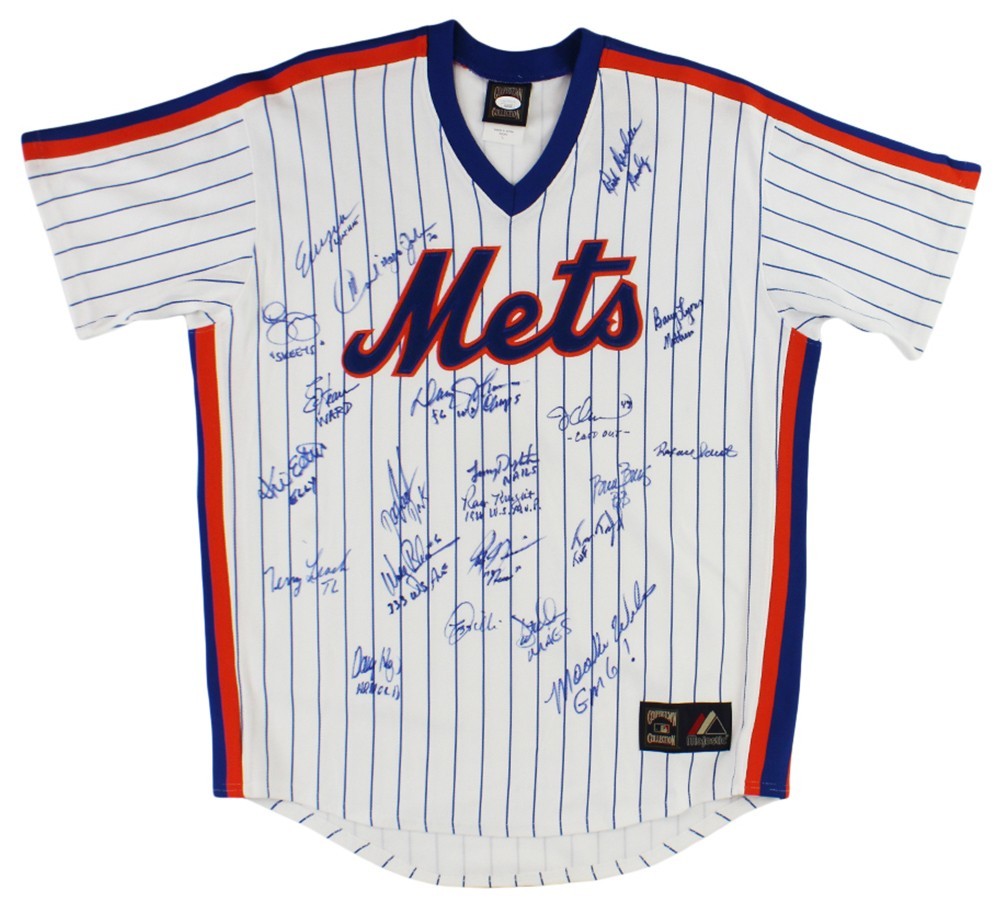 Darryl Strawberry & Dwight Gooden Signed NY York Mets Pinstripe Jersey ...