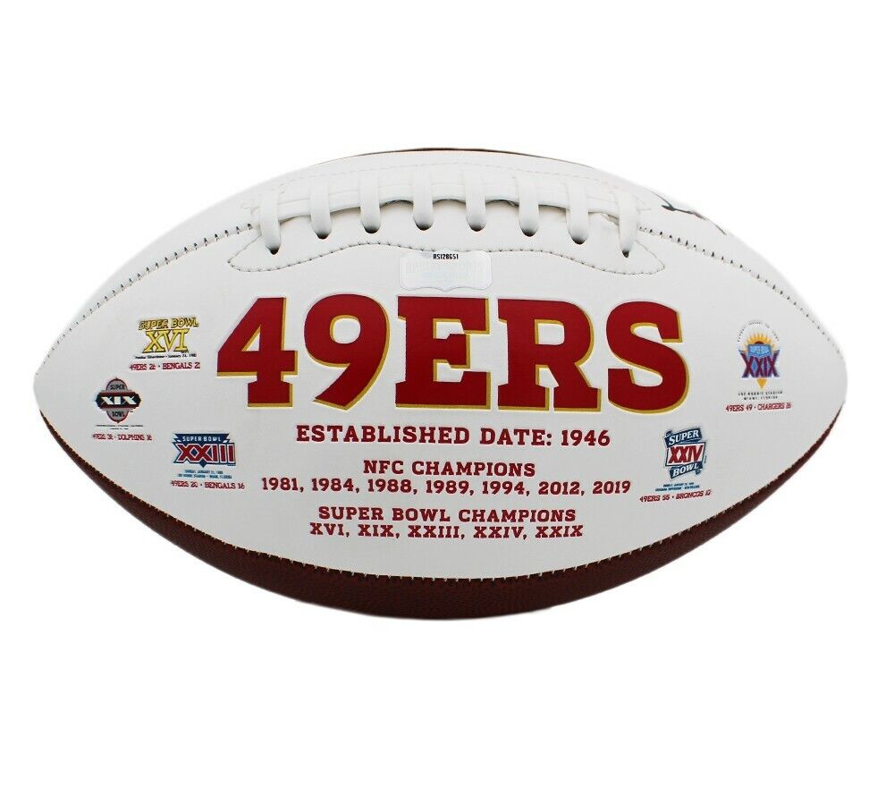 Steve Young Signed San Francisco 49ers Embroidered White NFL Football ...