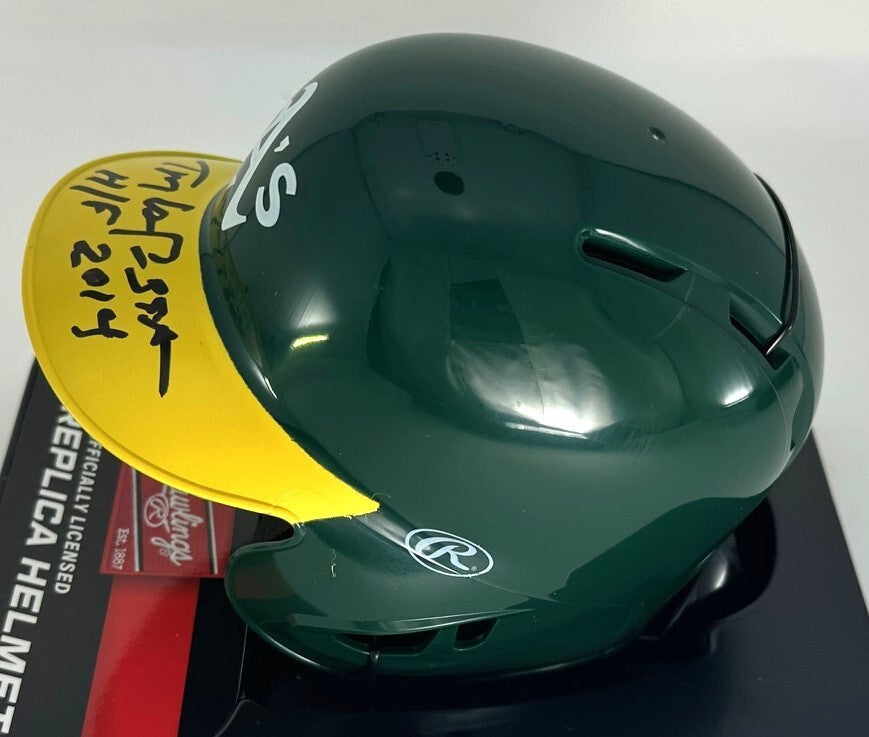Athletics TONY LARUSSA Signed Rawlings Baseball Mini Helmet AUTO W/ HO ...