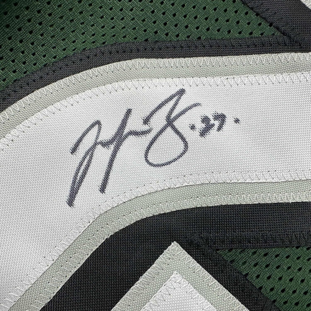 Framed Autographed/Signed Malcolm Jenkins 33x42 Green Jersey Beckett B ...