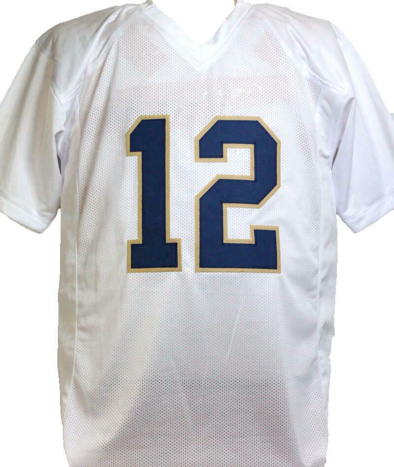 Ian Book Autographed White College Style Jersey - Beckett W *Silver ...