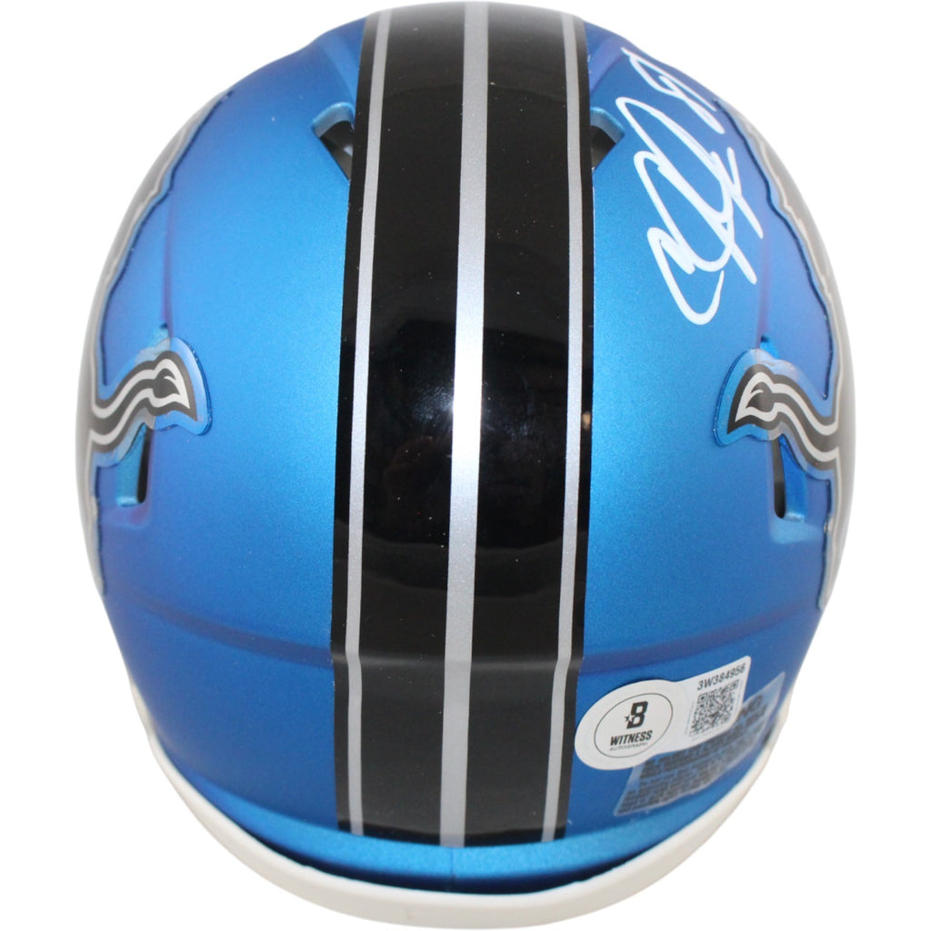 Calvin Johnson Autographed Detroit Lions 24 Alt Mini Helmet Beckett WI ...