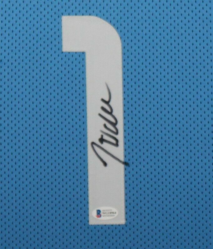 JOHN WALL (Rockets blue SKYLINE) Signed Autographed Framed Jersey Beck ...