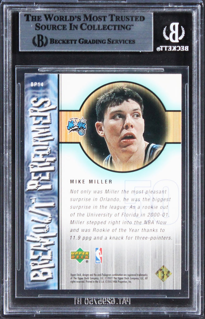 Magic Mike Miller Signed 2001 Upper Deck Breakout Performers #BP14 Car ...