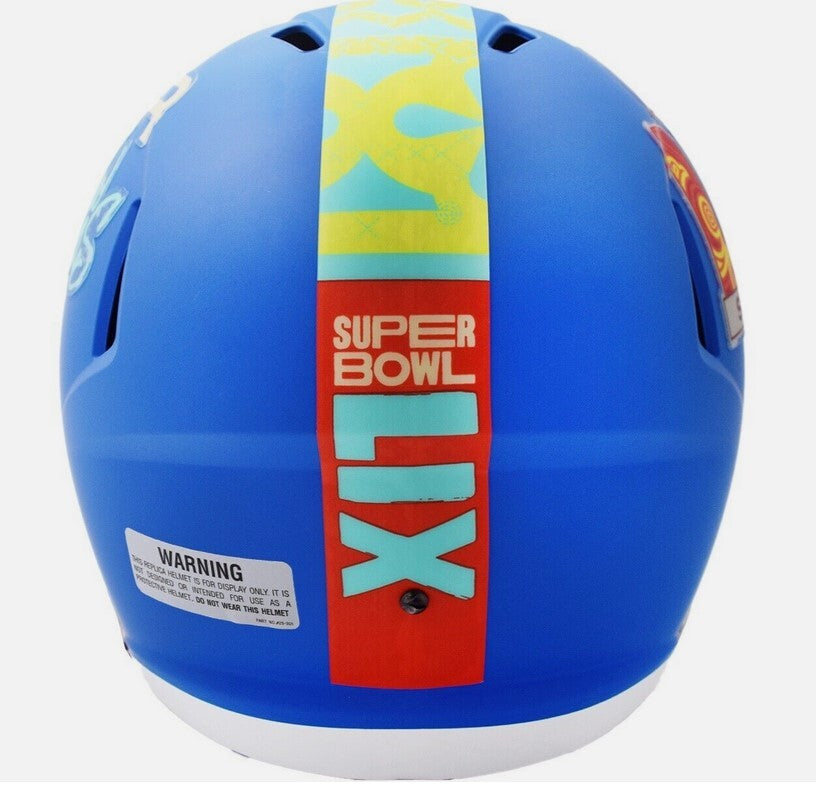 Super Bowl 59 Riddell Royal Blue SPEED REPLICA Full Size Football Helm ...