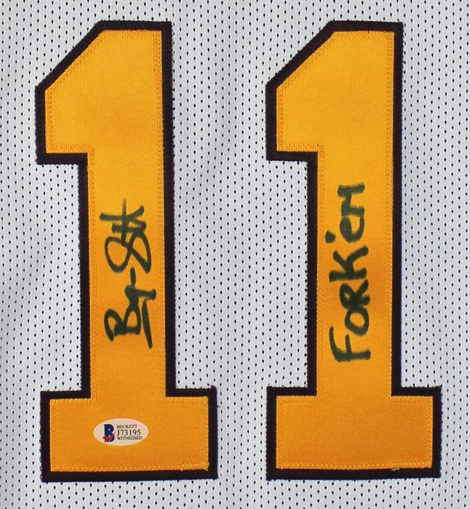 Arizona State Byron Scott "Fork Em" Signed White Pro Style Framed Jers ...