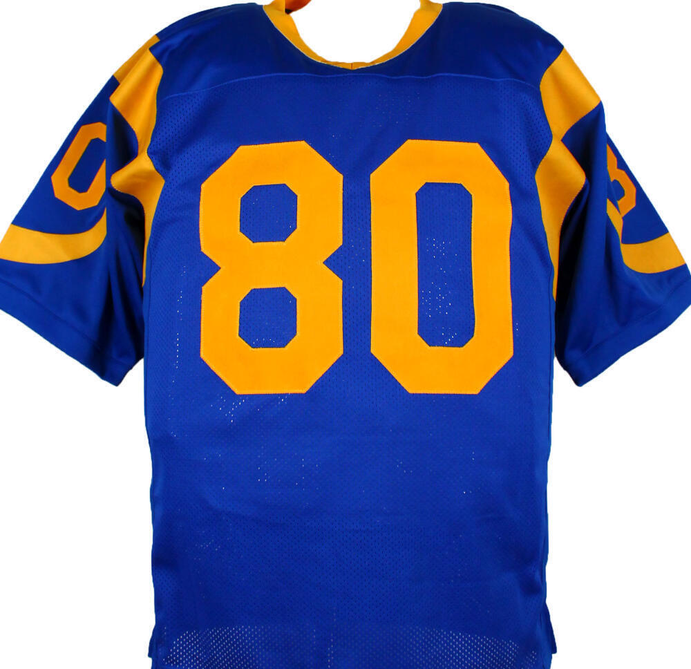 Henry Ellard Autographed Blue Pro Style Jersey- Beckett Hologram *Blac ...