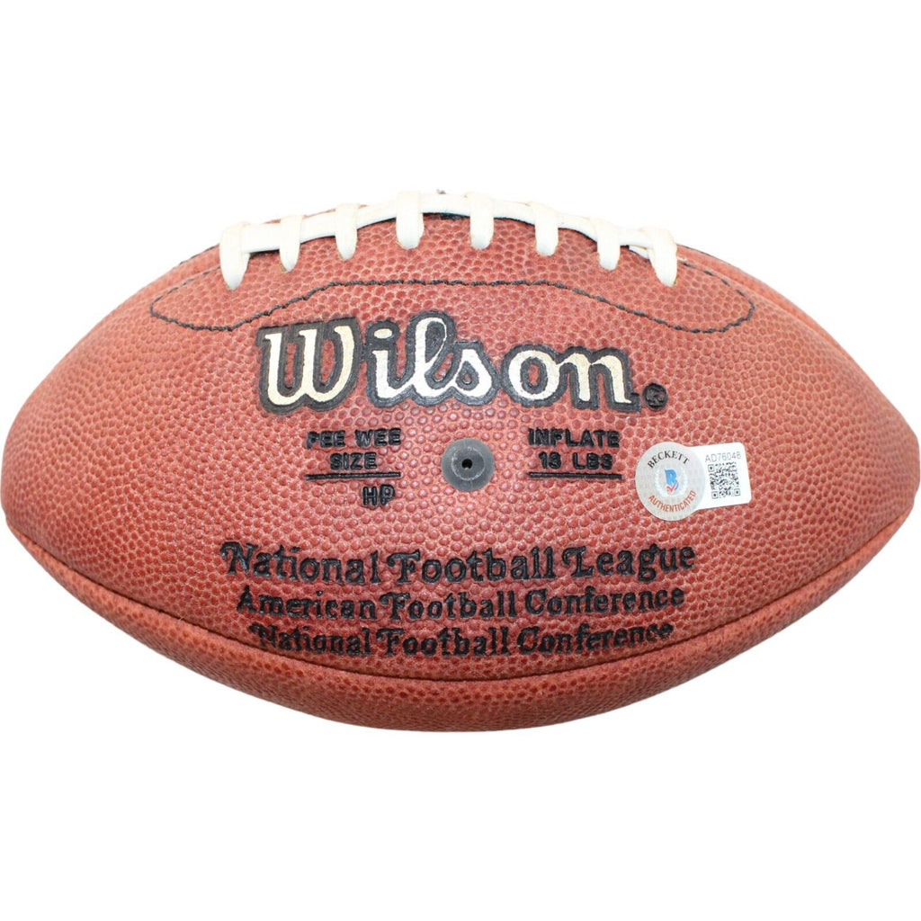 Louie Wright Autographed/Signed Wilson Leather Mini Football Beckett 4 ...