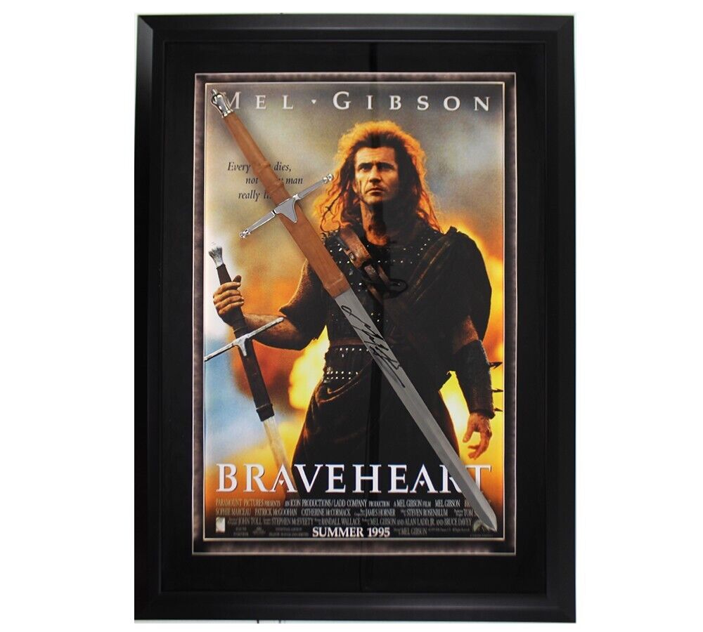 Mel Gibson Braveheart LED Shadowbox Framed Replica William Wallace Swo ...