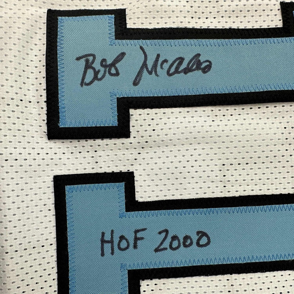 Framed Autographed/Signed Bob McAdoo 33x42 HOF 2000 Buffalo White Jers ...