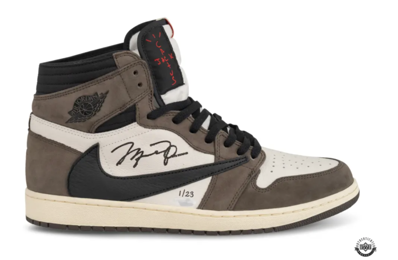 Michael Jordan Autographed Nike 1 'Travis Scott' Mocha Shoes UDA LE 23 ...