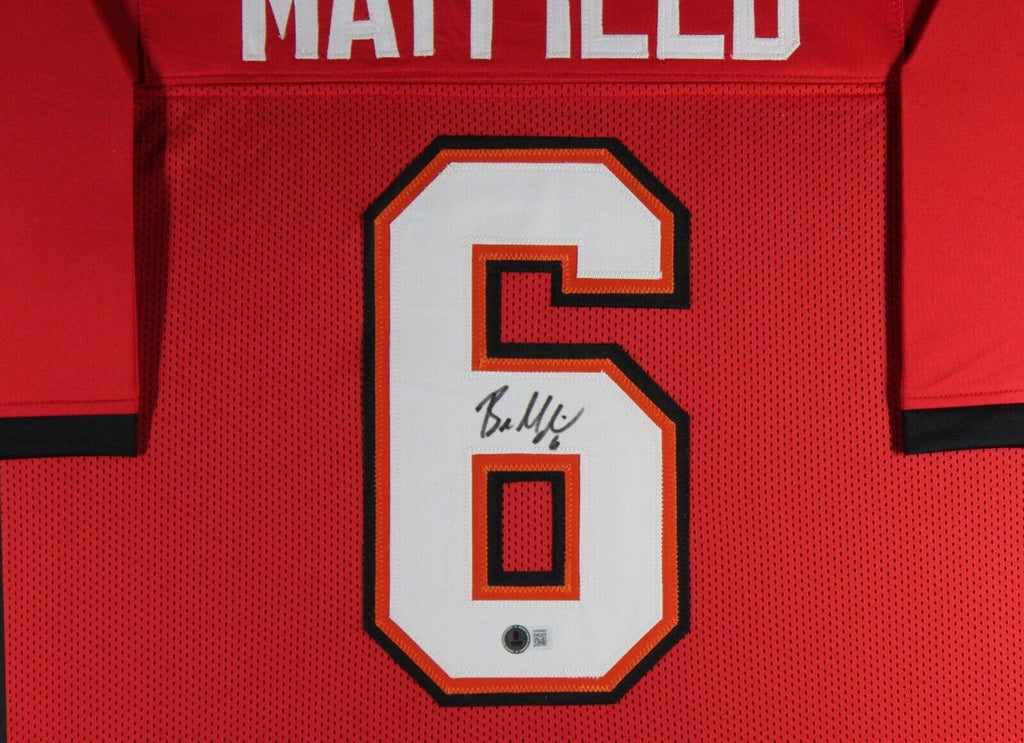 BAKER MAYFIELD (Buccaneers red TOWER) Signed Autographed Framed Jersey ...