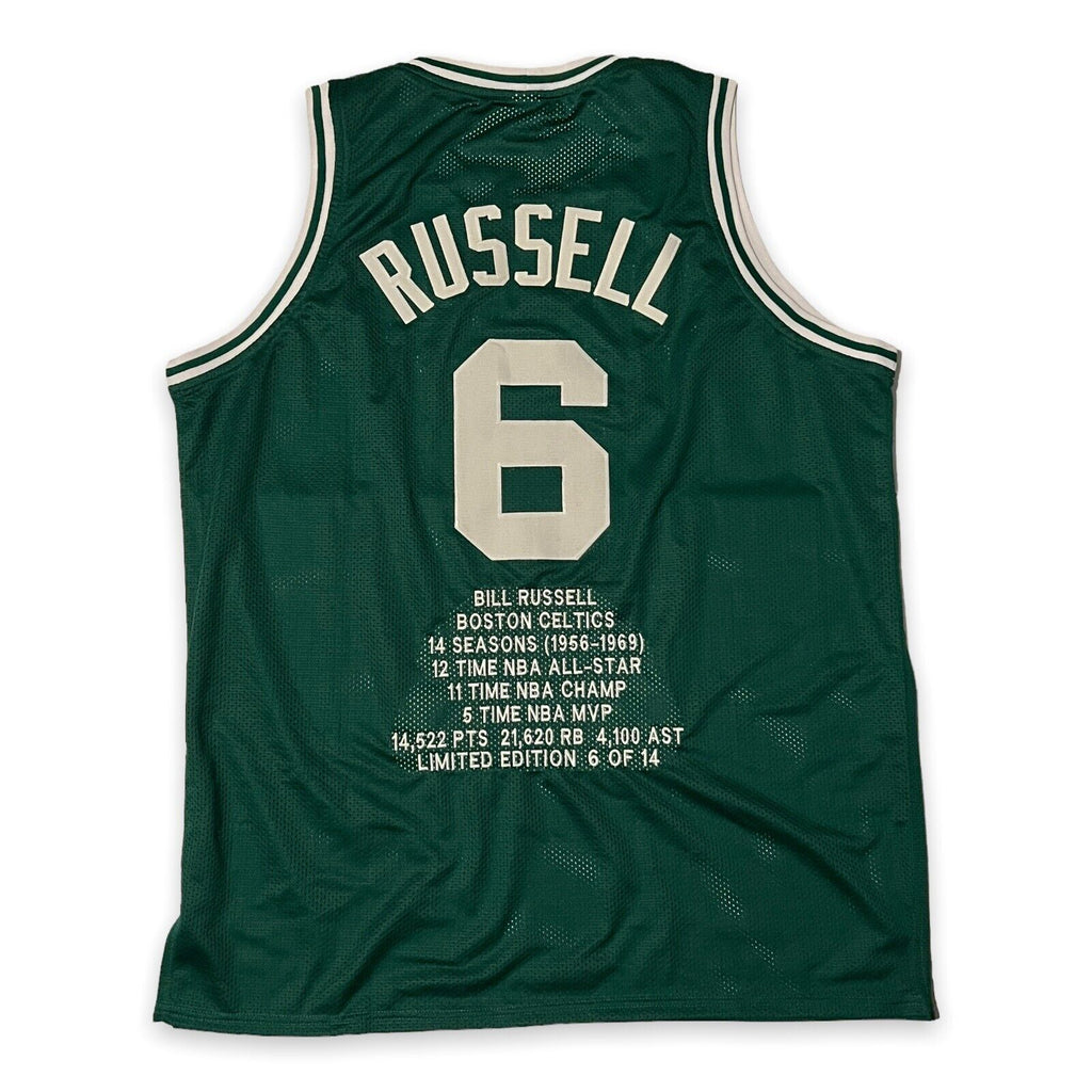Bill Russell Signed Autographed Stat Jersey Limited Edition #6/14 Holl ...
