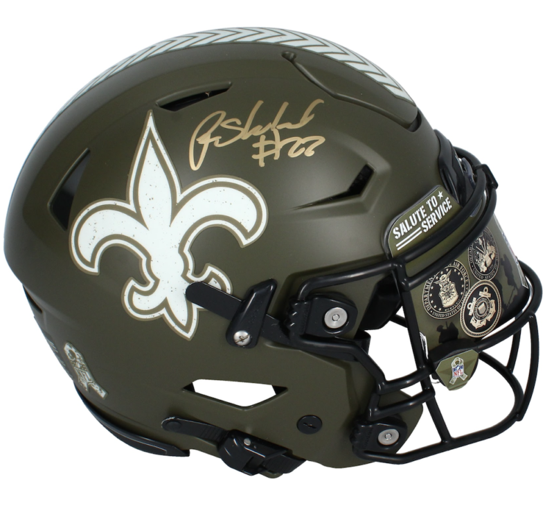 Rashid Shaheed Autographed Saints STS Speedflex Helmet w/ Military Vis ...