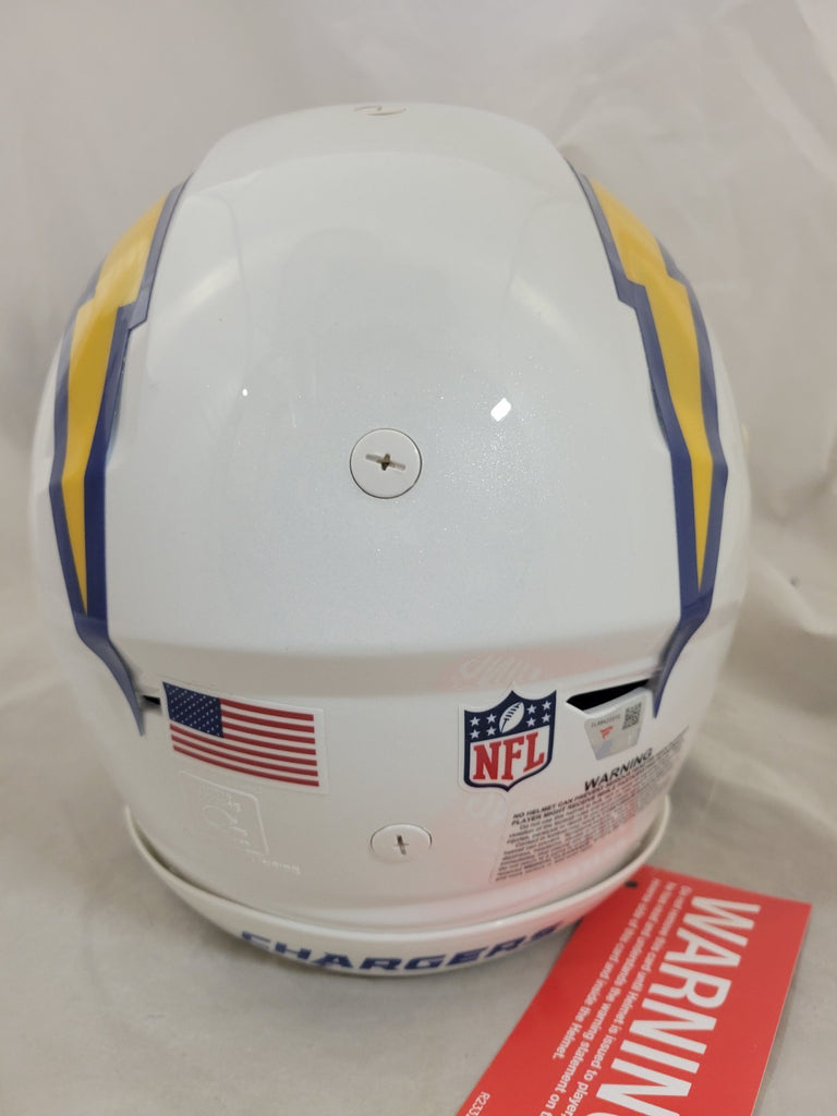 JUSTIN HERBERT SIGNED CHARGERS COLOR RUSH - ROYAL SPEEDFLEX HELMET FAN ...