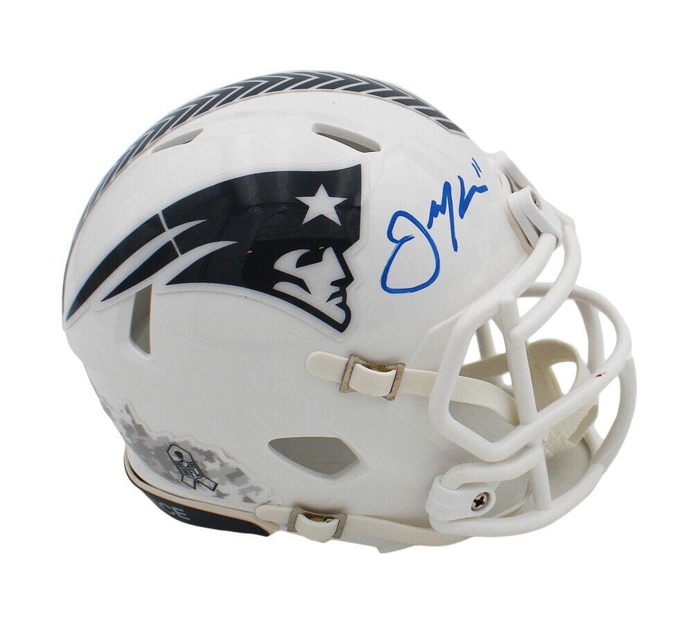 Julian Edelman Signed New England Patriots Speed STS 3 NFL Mini Helmet ...