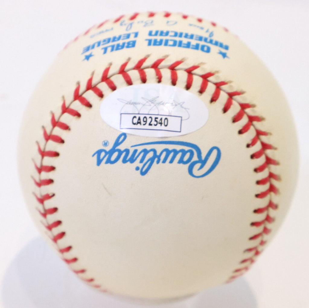 Ricky Henderson Autographed Official American Leauge Baseball JSA COA ...