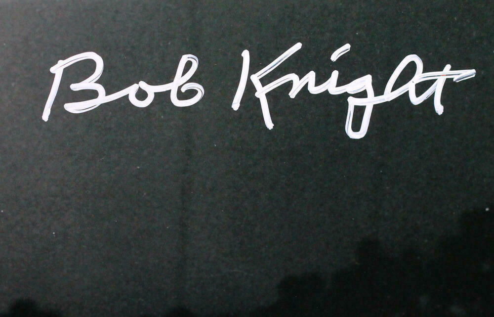 Bob Knight Autographed 16x20 Black & White Chair Photo- JSA W *White ...