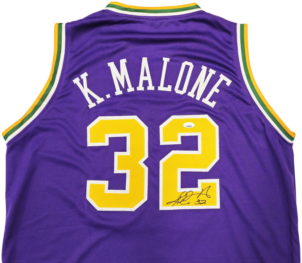 UTAH JAZZ KARL MALONE AUTOGRAPHED SIGNED PURPLE JERSEY JSA STOCK #2370 ...