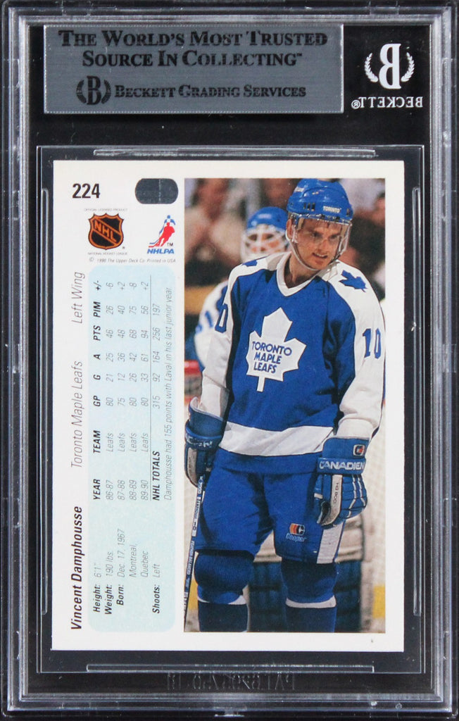Maple Leafs Vincent Damphousse Signed 1990 Upper Deck #224 Card BAS Sl ...