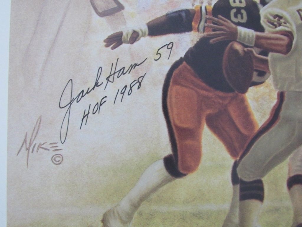 Jack Ham Signed Pittsburgh Steelers Sports Art Print HOF 1988 JSA 1297 ...