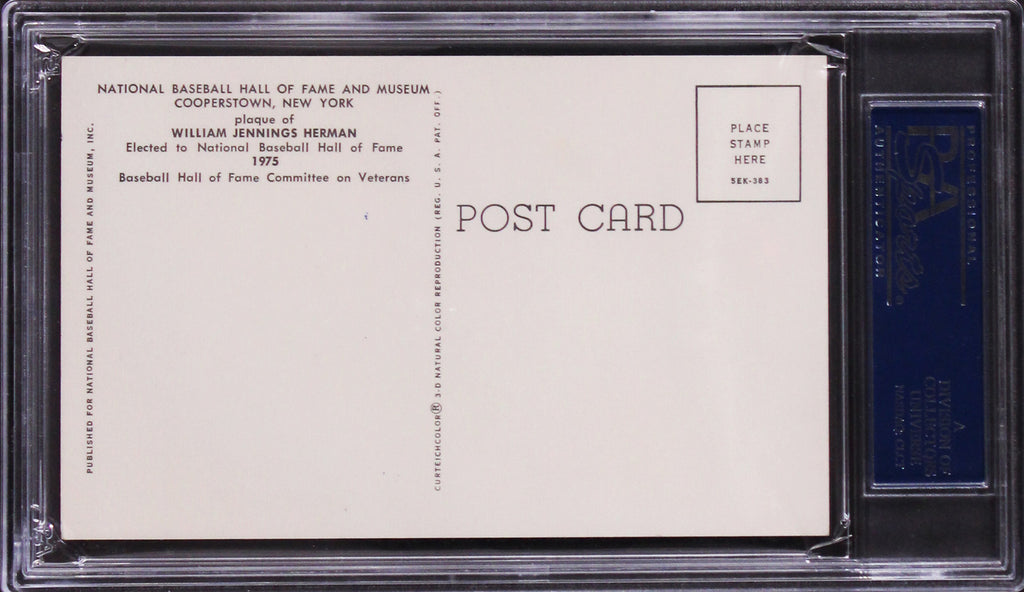 Cubs Billy Herman Signed 3.5x5.5 1964 HOF Yellow Plaque Postcard PSA/D ...