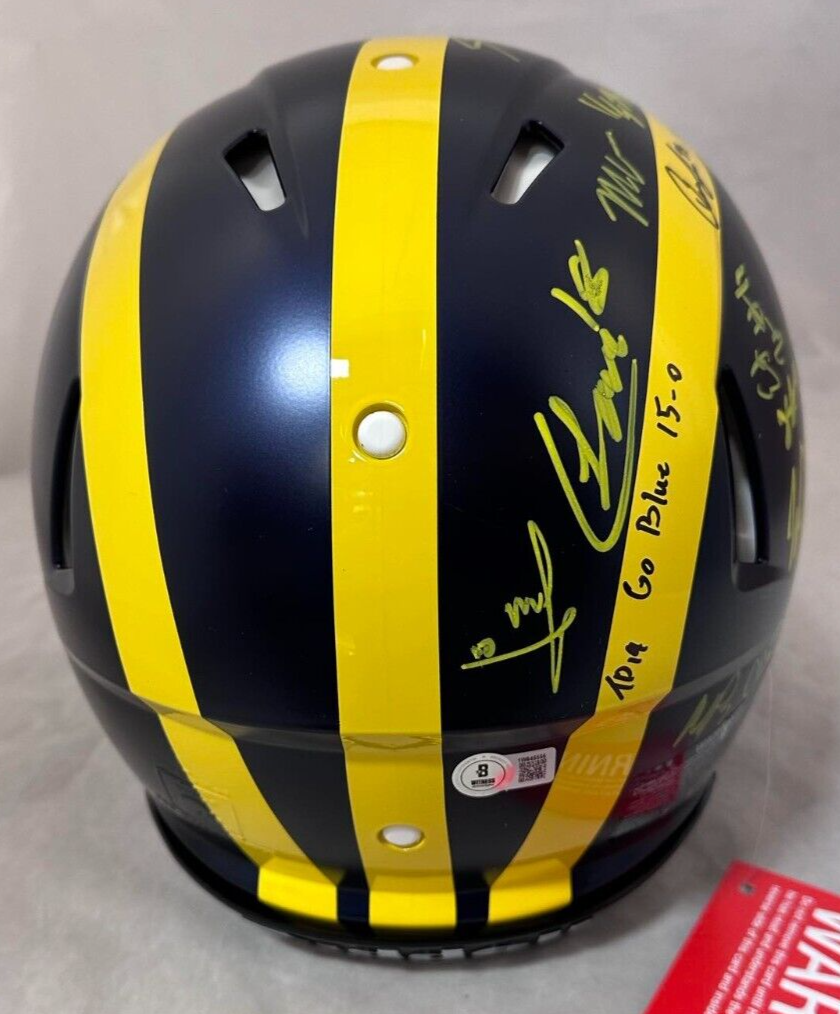 NEW MICHIGAN SIGNED SPEED AUTHENTIC HELMET - JJ McCARTHY BLAKE CORUM ...