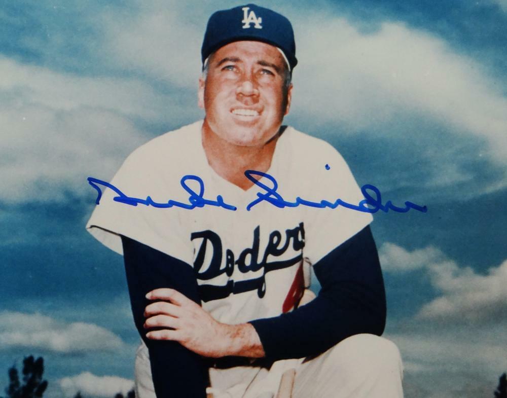 Duke Snider Autographed Dodgers 8x10 Color Kneeling Photo- JSA Auth *B ...