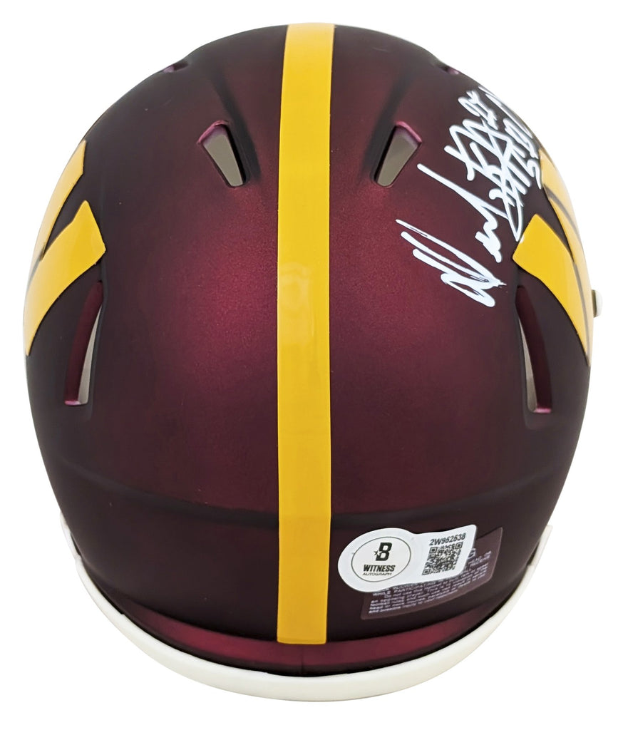 Commanders Dexter Manley "2x SB Champ" Signed Speed Mini Helmet BAS Wi ...