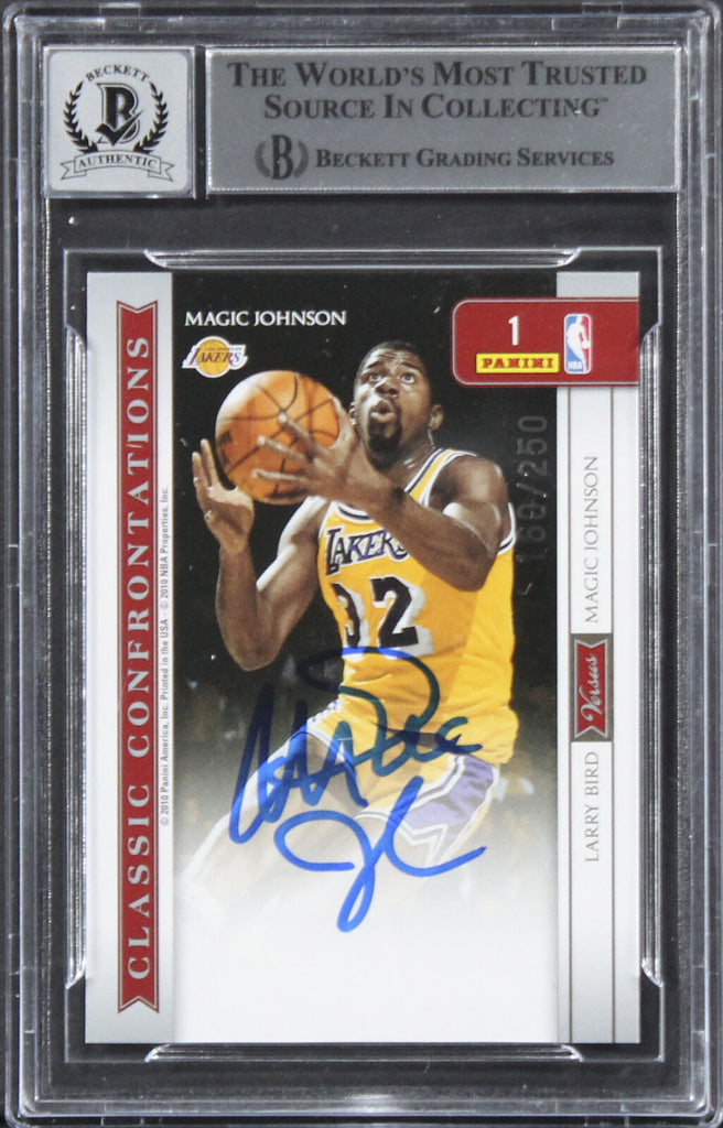 Larry Bird & Magic Johnson Signed 2009 Classics #1 160/250 Card Auto 1 ...