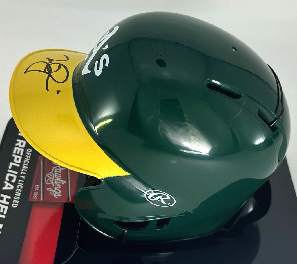Athletics MARK McGWIRE Signed Rawlings Baseball Mini Helmet AUTO - BAS ...