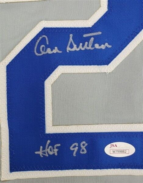 Don Sutton Signed Los Angeles Dodgers Gray Jersey Inscribed "HOF 98 ...