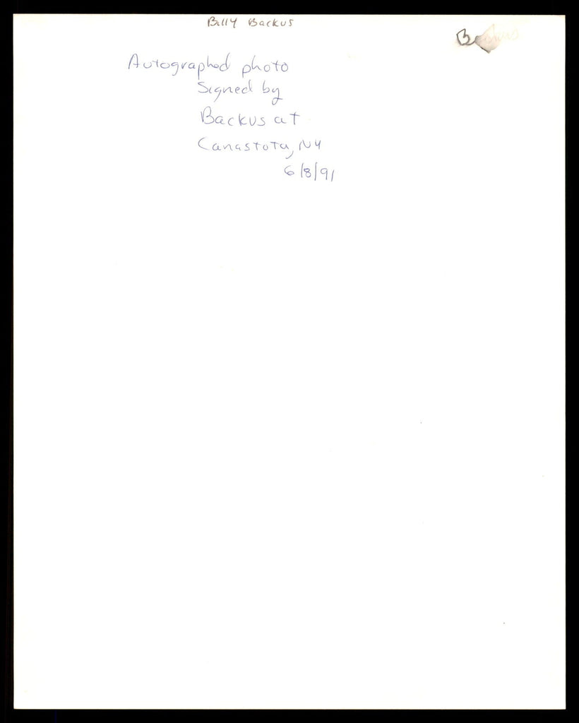 Billy Backus Authentic Autographed Signed 8x10 Photo 186839 – Super ...