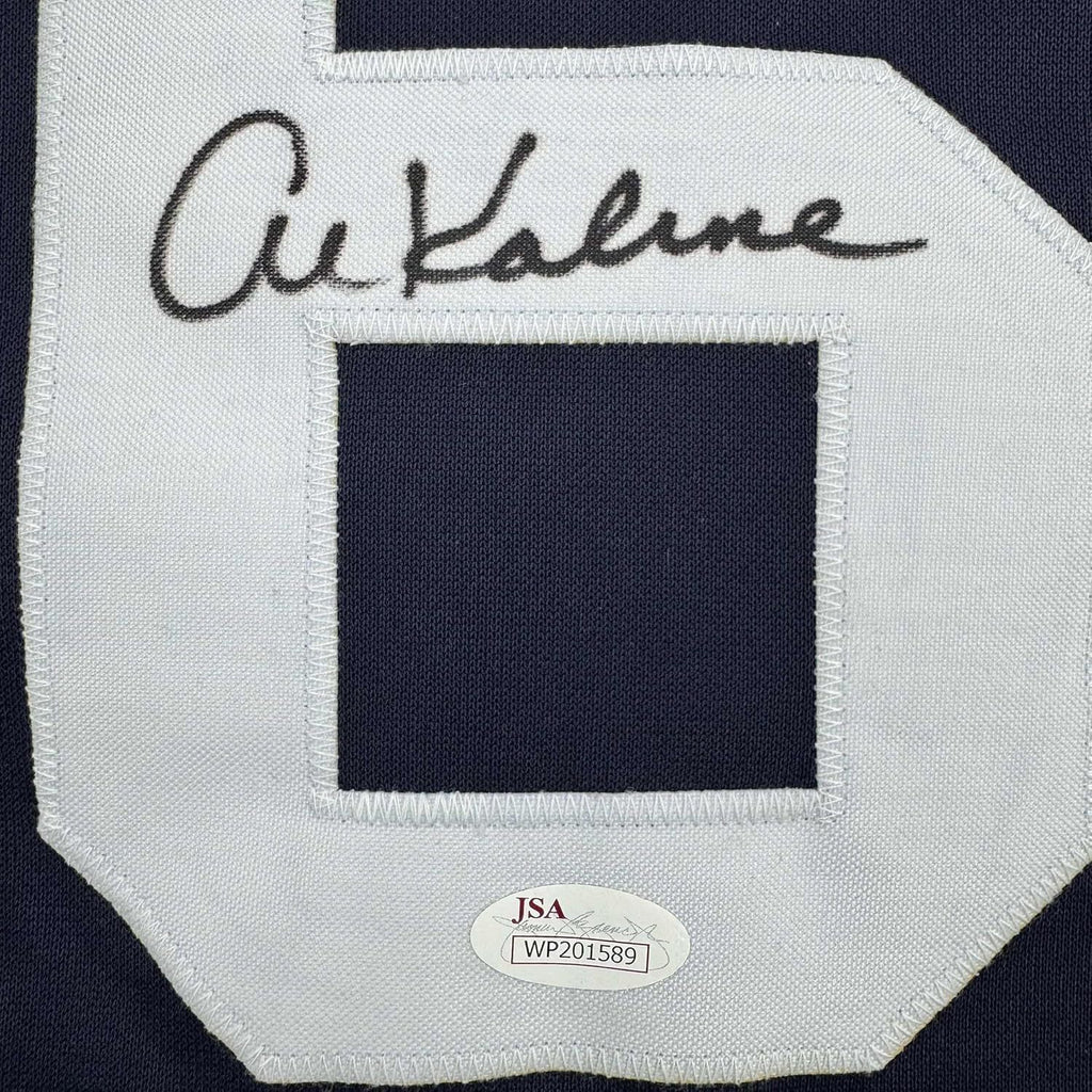 Framed Autographed/Signed Al Kaline 35x39 Detroit Blue Baseball Jersey ...