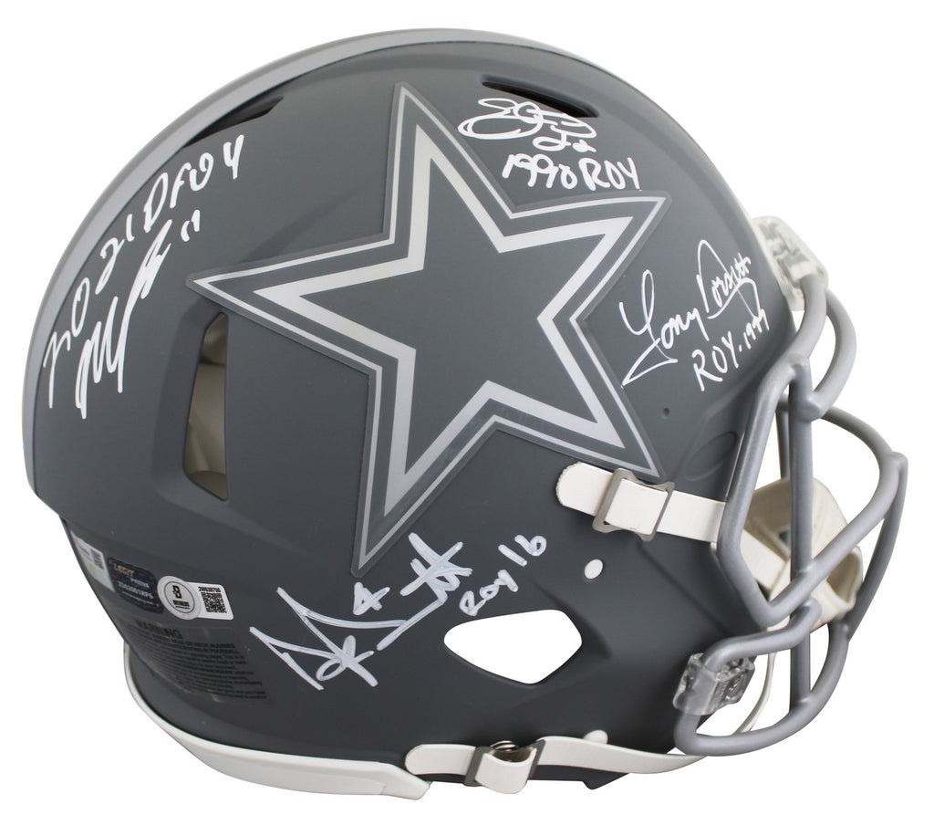 Prescott, Smith, Parsons +1 Signed Slate F/S Speed Proline Helmet W/ C ...