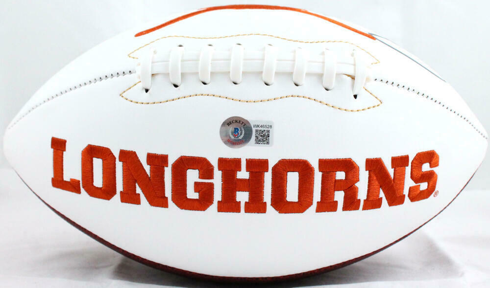 Joseph Ossai Autographed Texas Longhorns Logo Football-Beckett W Holog ...