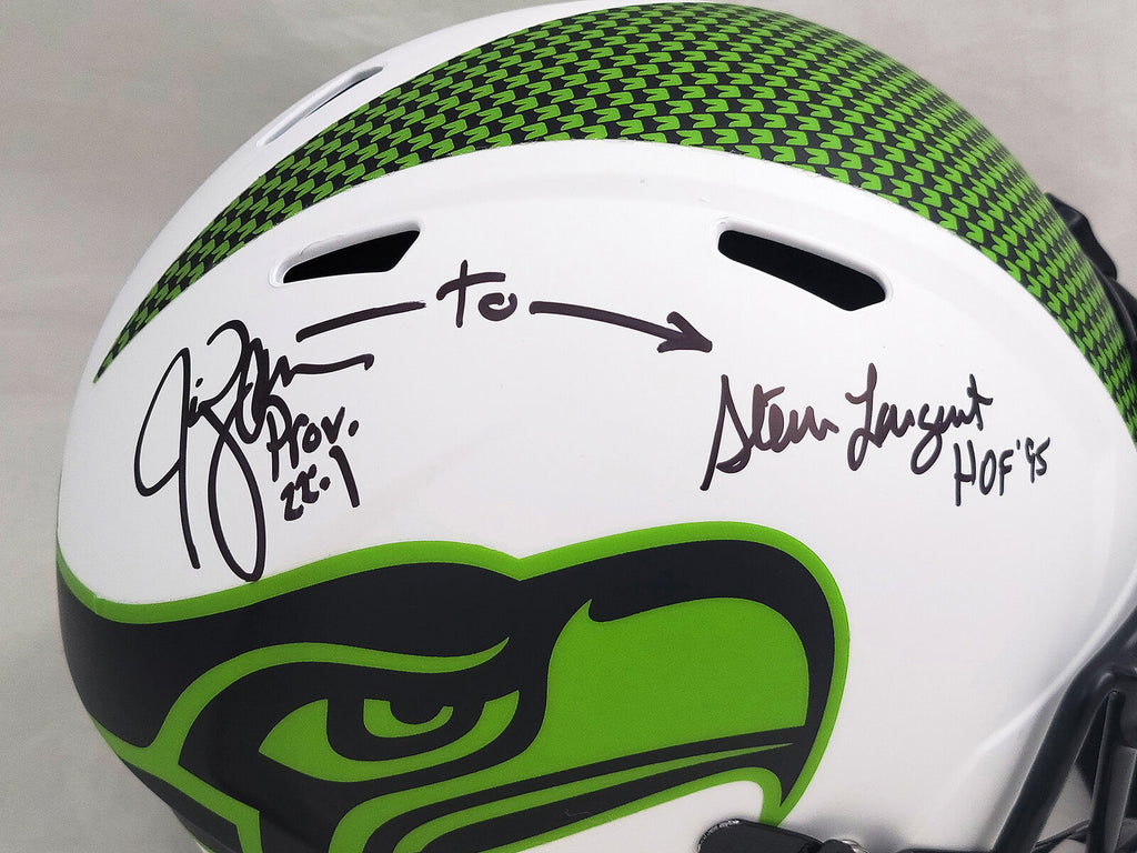 STEVE LARGENT & JIM ZORN AUTOGRAPHED SEAHAWKS LUNAR ECLIPSE FULL SIZE ...