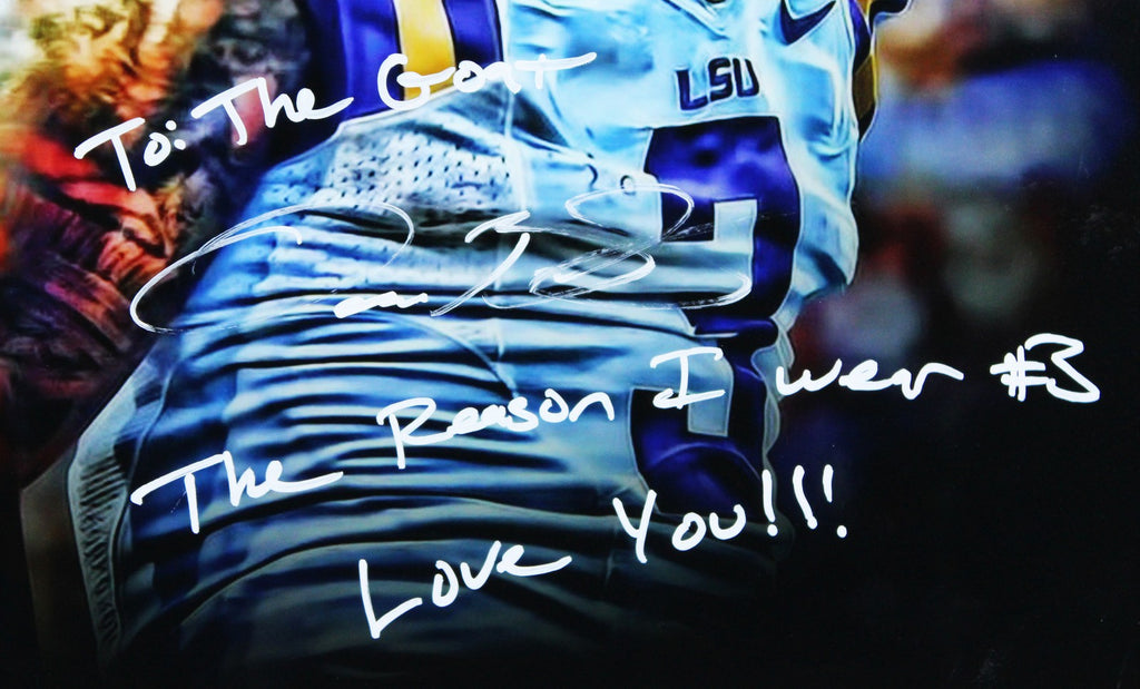 LSU Odell Beckham Jr. Signed 16x20 Framed Photo Dedicated to Allen Ive ...