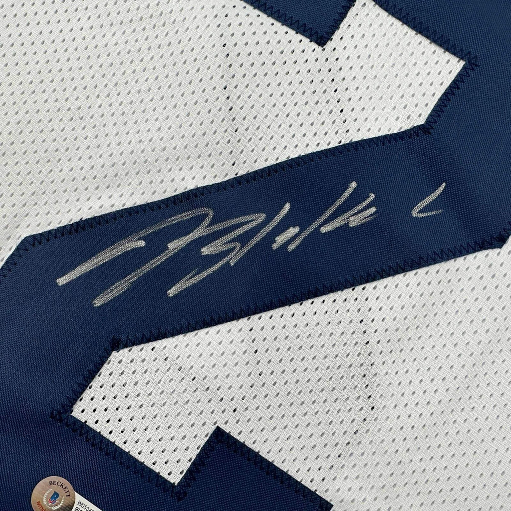 Autographed/Signed Blake Corum Michigan White College Jersey Beckett B ...