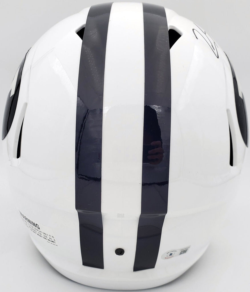 ZACH WILSON AUTOGRAPHED BYU WHITE FULL SIZE REPLICA SPEED HELMET BECKE ...