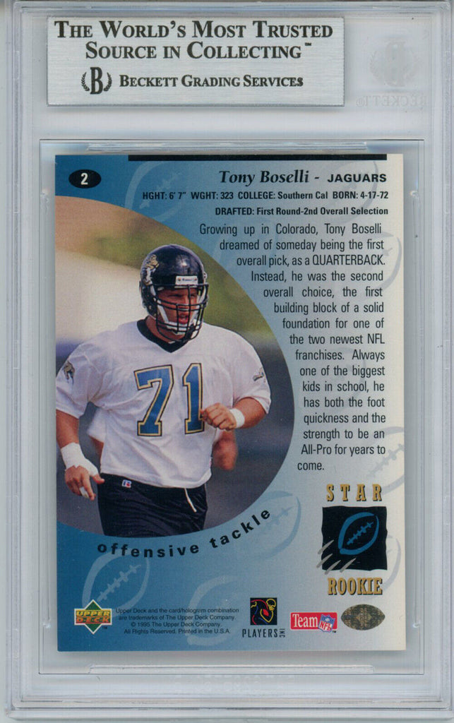 Tony Boselli Autographed 1995 Upper Deck #2 Rookie Trading Card BAS Sl ...