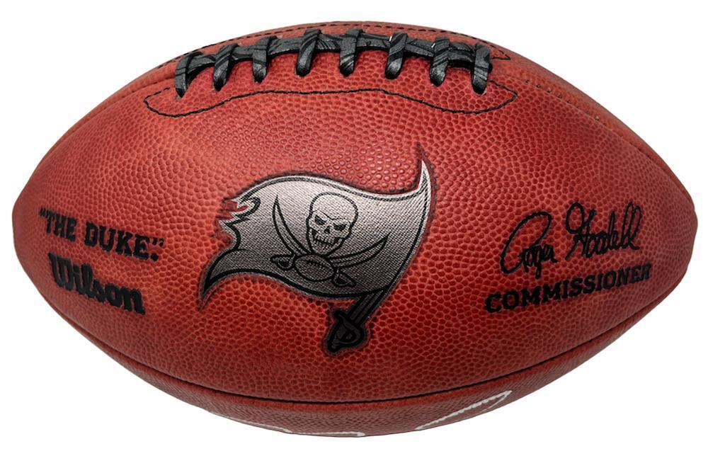 TOM BRADY Autographed "Let's Go" Duke Bucs Metallic Logo Football FANA ...