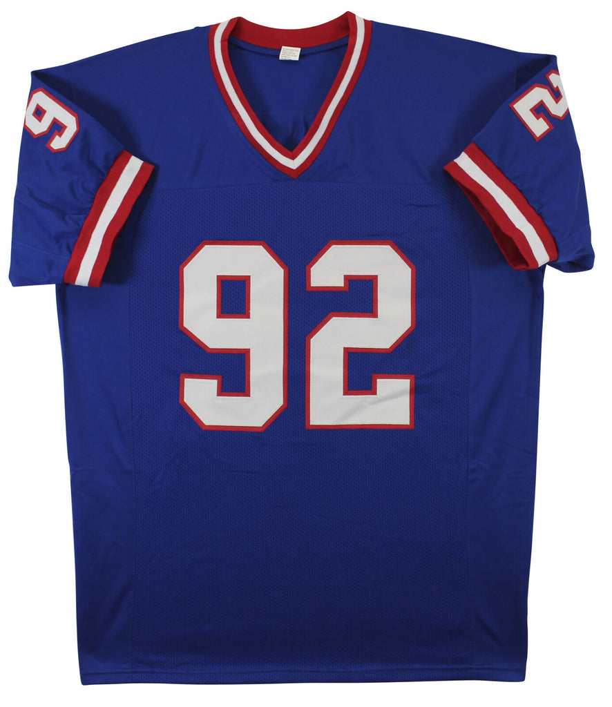 Michael Strahan "HOF 19" Authentic Signed Blue Pro Style Jersey BAS Wi ...